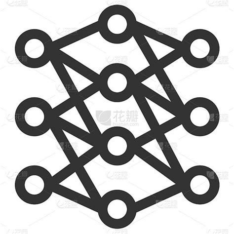 神经网络图标。人工智能的概念。向量素材 花瓣网