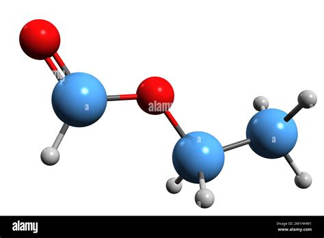 3d Image Of Ethyl Formate Skeletal Formula Molecular Chemical
