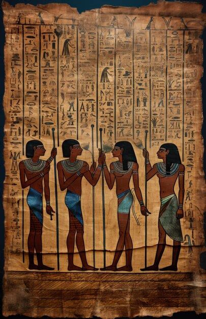 Premium Ai Image Ancient Egyptian Papyrus Style Generative Ai