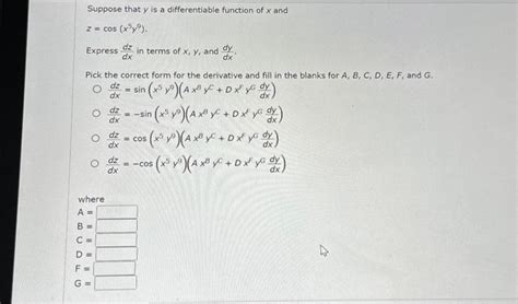 Solved Suppose That Y Is A Differentiable Function Of X And Chegg