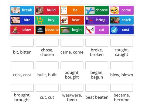 Irregular Verbs Une Las Parejas Irregular Verbs Une Las Parejas