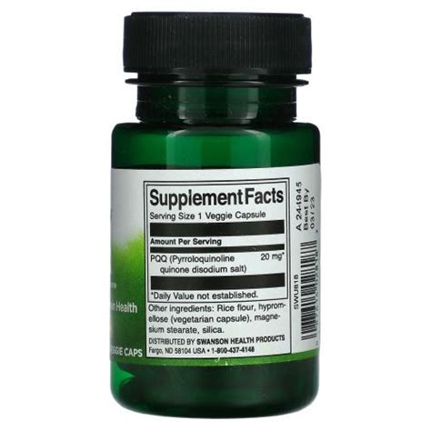 Swanson Pqq Pyrroloquinoline Quinone Cellular Energy And Brain 20