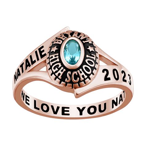 Freestyle Class Rings Personalized Womens Platinum Gold Or Rose