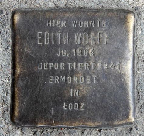 Edith Wolff Stolpersteine In Berlin