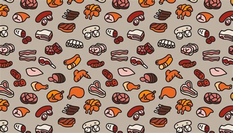 Premium Vector Meat Vector Seamless Pattern Pork Beef And Chicken