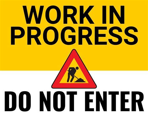 Work In Progress Sign Printable
