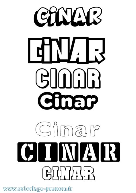 Coloriage Du Prénom Cinar à Imprimer Ou Télécharger Facilement