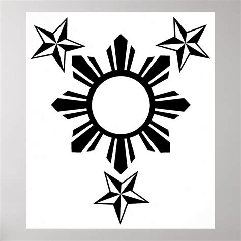 3 Stars And Sun Poster Zazzle