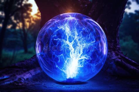 Mesmerizing Phenomenon Of A Ball Lightning Stock Illustration