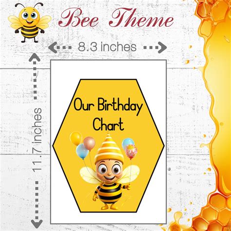 Bee Themed Classroom Birthday Chart Ideas Printable Birthday Charts For