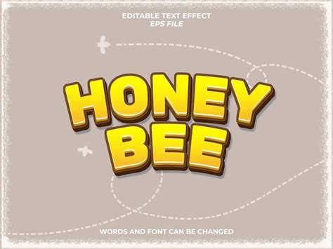 Premium Vector | Honey bee text effect, font editable, typography, 3d text. vector template