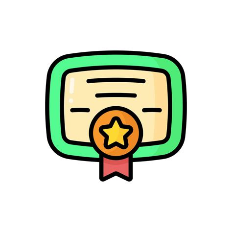 Certificate Cartoon Vector Icon Illustration Education Icon Concept