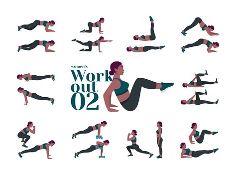 Women Workout Set Women Doing Fitness And Yoga Exercises Lunges