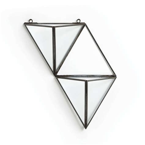 Clear Glass Triangular Design Wall Hanging Planter Decorrizz India