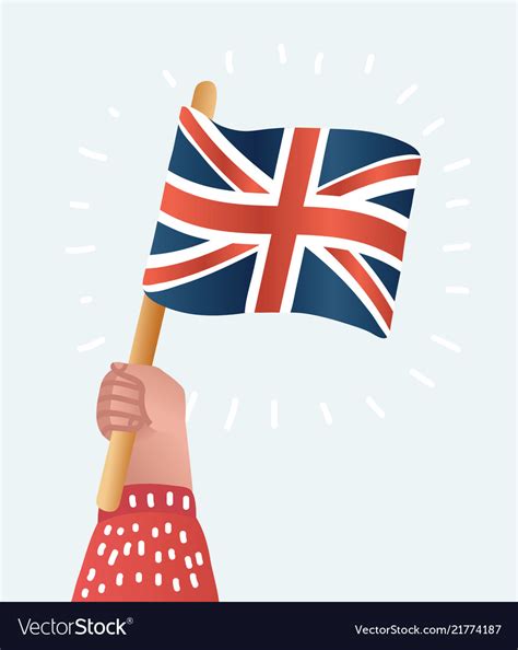 Hand Holds The Flag Of Great Britain Royalty Free Vector