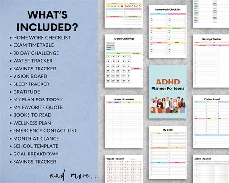 Adhd For Teens Digital Or Printable Us Letter Size Wellness 30 Day