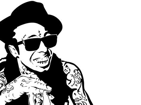 Lil Wayne Stencil Pop Art Illustration Graffiti Celebrity Drawings