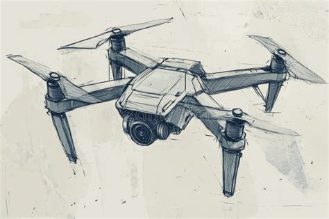 Simple Sketch Of A Drone Generative Ai Stock Illustration