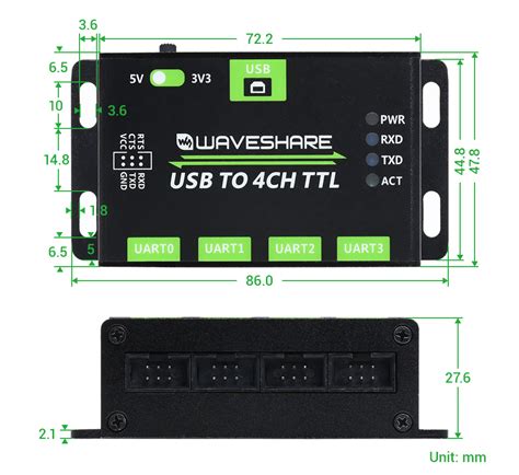 Industrial USB TO CH TTL Converter USB To UART Multi Protection Systems Support