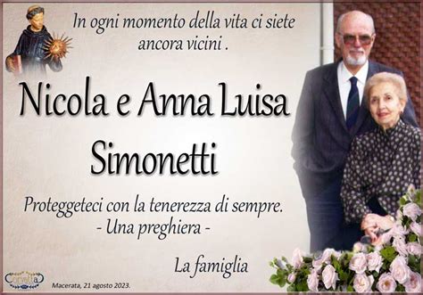 Anniversario Nicola E Anna Luisa Simonetti Agenzia Impresa Funebre