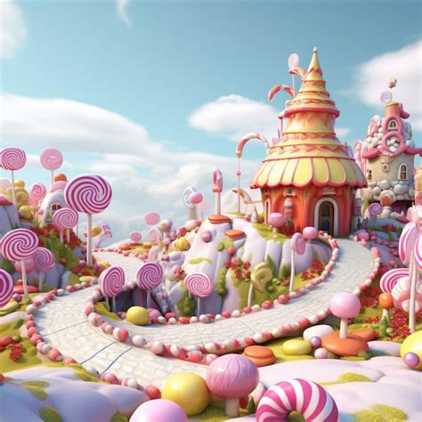 Premium Photo Candy Land With White Background High Quality Ultra