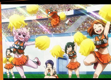 Mha Cheer Uniform Cheerleaders Cosplay Costume Dress With Cheerleading Poms