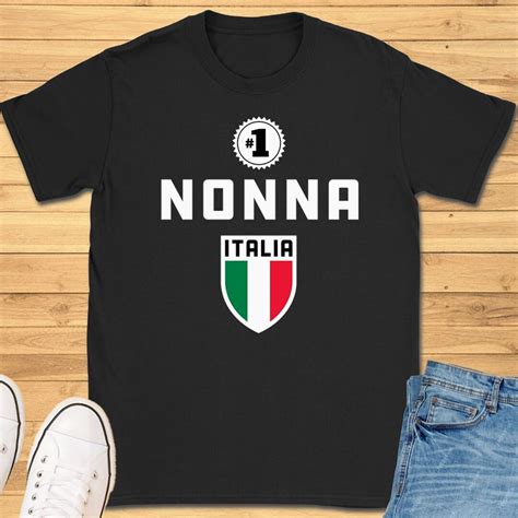 Number One Nonna Italia Shield T Shirt Etsy