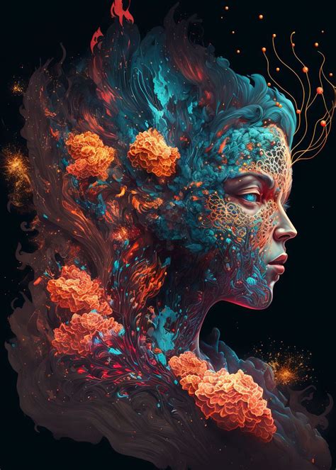 Coral Woman Poster Picture Metal Print Paint By Stephen Schreck