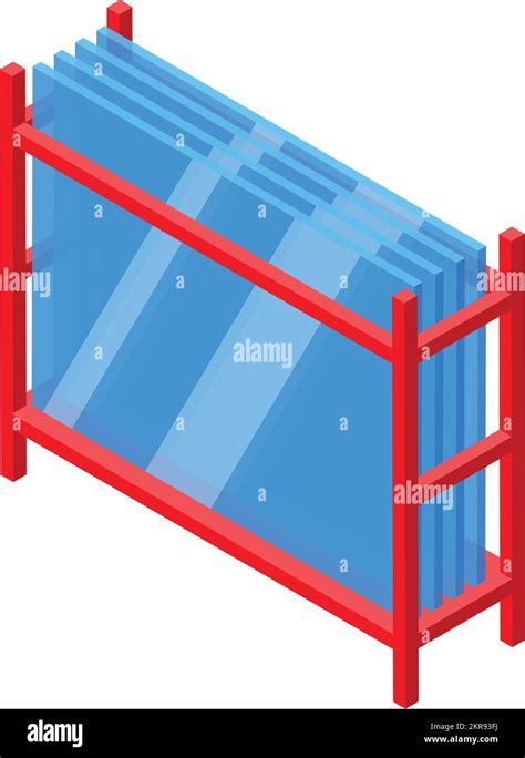 Glass Stand Icon Isometric Vector Factory Production Industry Sheet