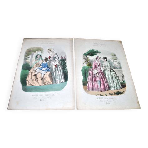 Lot De 2 Gravures De Mode Belle Epoque Modes Vraies Musée Des Familles Xixe Siècle Selency