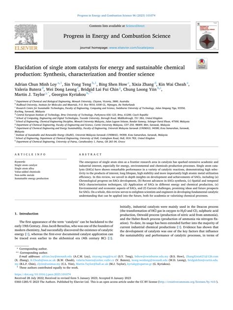 Pdf Elucidation Of Single Atom Catalysts For Energy And Sustainable Chemical Production