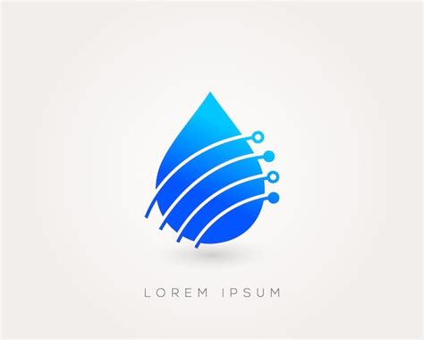Wassertropfen Technologie Logo Und Digitales Wassertropfen Icon