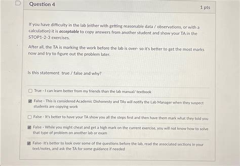 Solved Question 41ptsif You Have Difficulty In The Lab