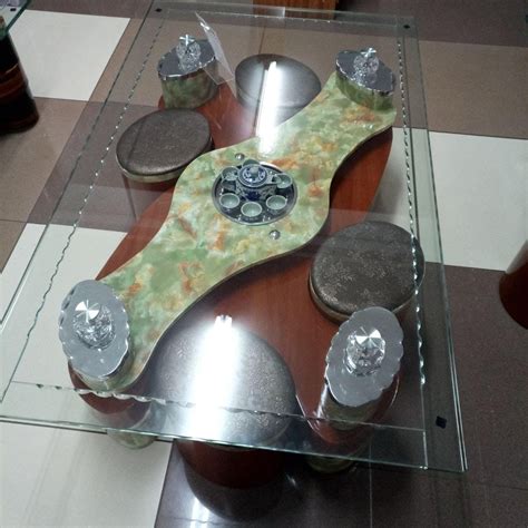 Puff Glass Table Kenty Furniture Kenya