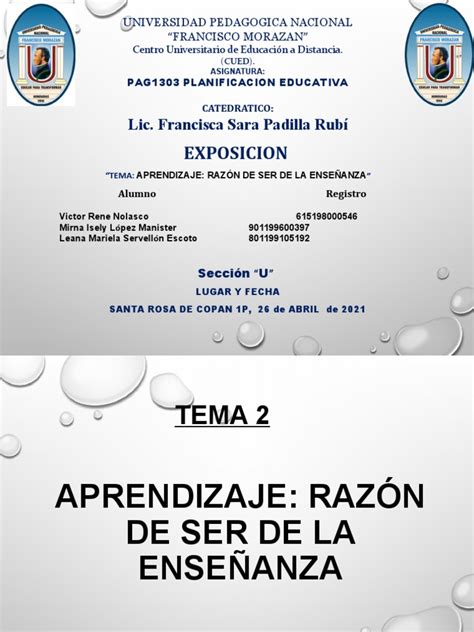 Exposicion De Aprendizaje Razon De Ser De La Enseñanza Pdf Constructivismo Filosofía De La