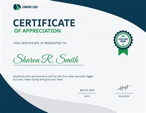 Dedication Achievement Certificate Template Landscape Wordlayouts