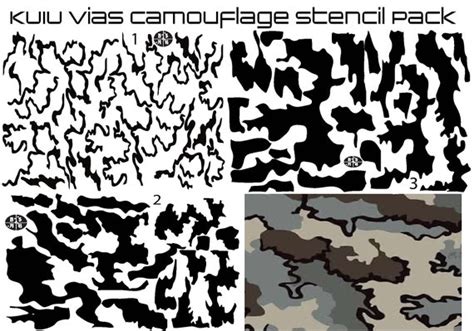 Pack Of 3 Kuiu Vias Camouflage Stencil Pattern Printed On Etsy