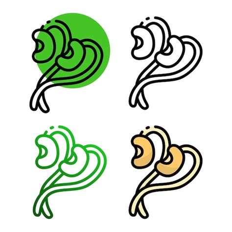 Premium Vector Bean Sprout Icon Design In Four Variation Color