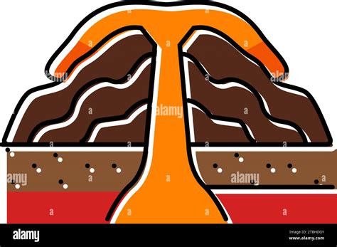 Shield Volcano Lava Color Icon Vector Illustration Stock Vector Image