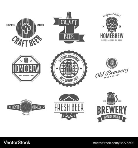 Set Aus Vintage Logo Badge Emblem Oder Logotyp Vektorbild