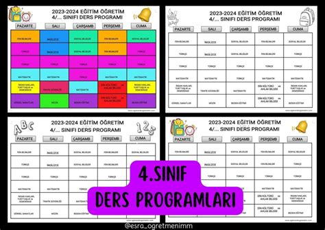 4sınıf Ders Programı Eğlenerek Öğrenelim Esra Sarıahmet