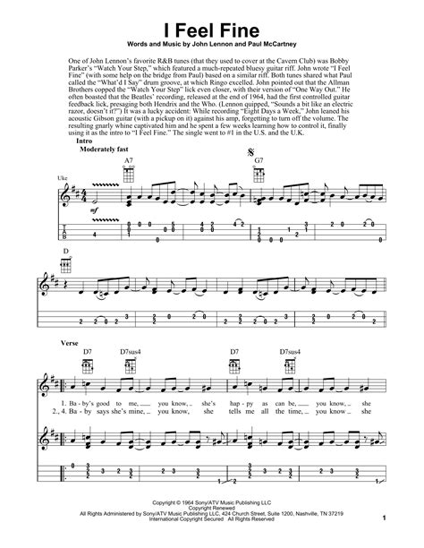 I Feel Fine By The Beatles Easy Ukulele With Tab Guitar Instructor
