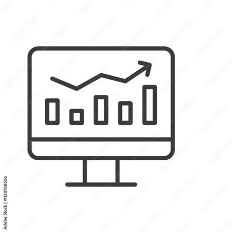 Data Analysis Icon In Line Design Data Analysis Statistics Information Research Trends