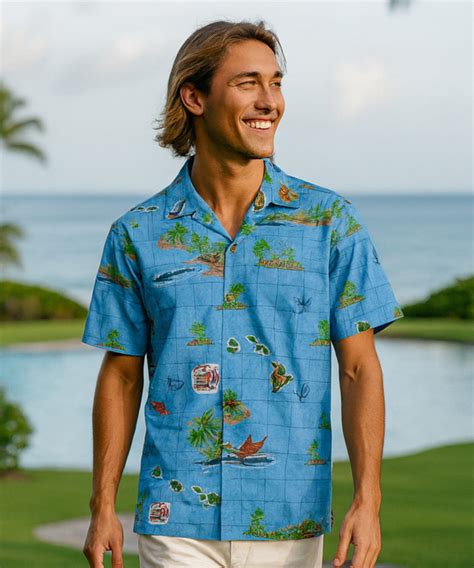 Hawaiian Islands Mens Aloha Shirt Aloha Shirts Club