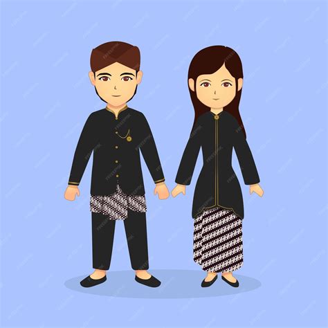 Premium Vector Cute Illustration Wearing West Java Traditional Clothes