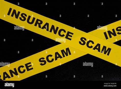 Insurance Scam And Fraud Alert Caution And Warning Concept Yellow