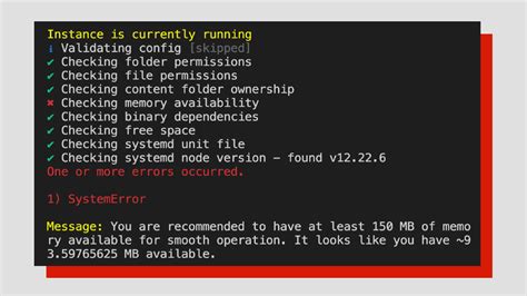 Error Updating Ghost Recommended 150 Mb Of Memory Available
