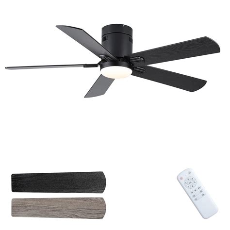 Flush Mount Ceiling Fan With Lights 52 Black Ceiling Fan With Light