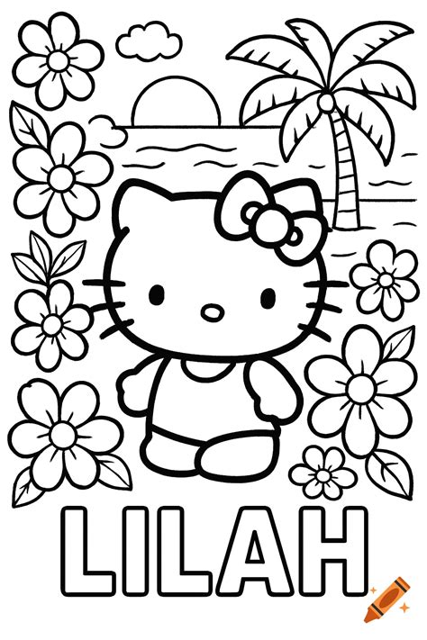 Hawaiian Hello Kitty Coloring Pages [2025]
