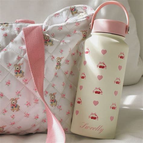 Cherry Water Bottle With Straw Lid Sweetly